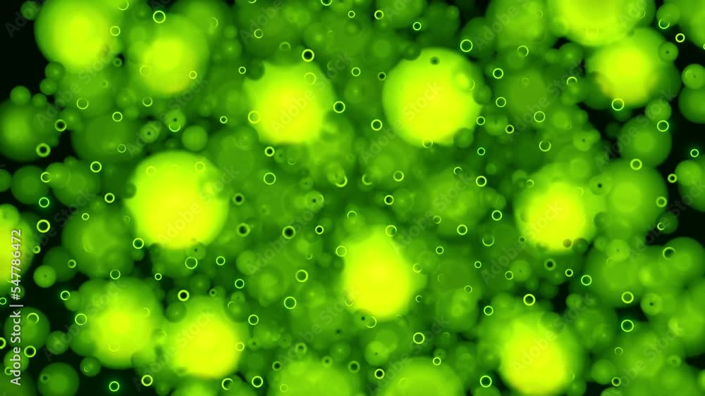 Bokeh acid green and yellow blinking circles. Design. Blurred round ...