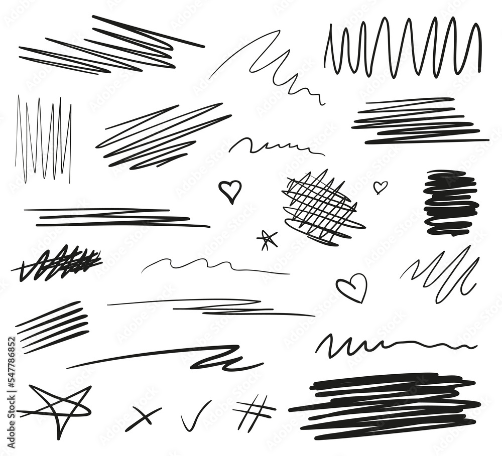 Infographic elements isolated on white. Set of different sketchy signs. Backgrounds with array ...