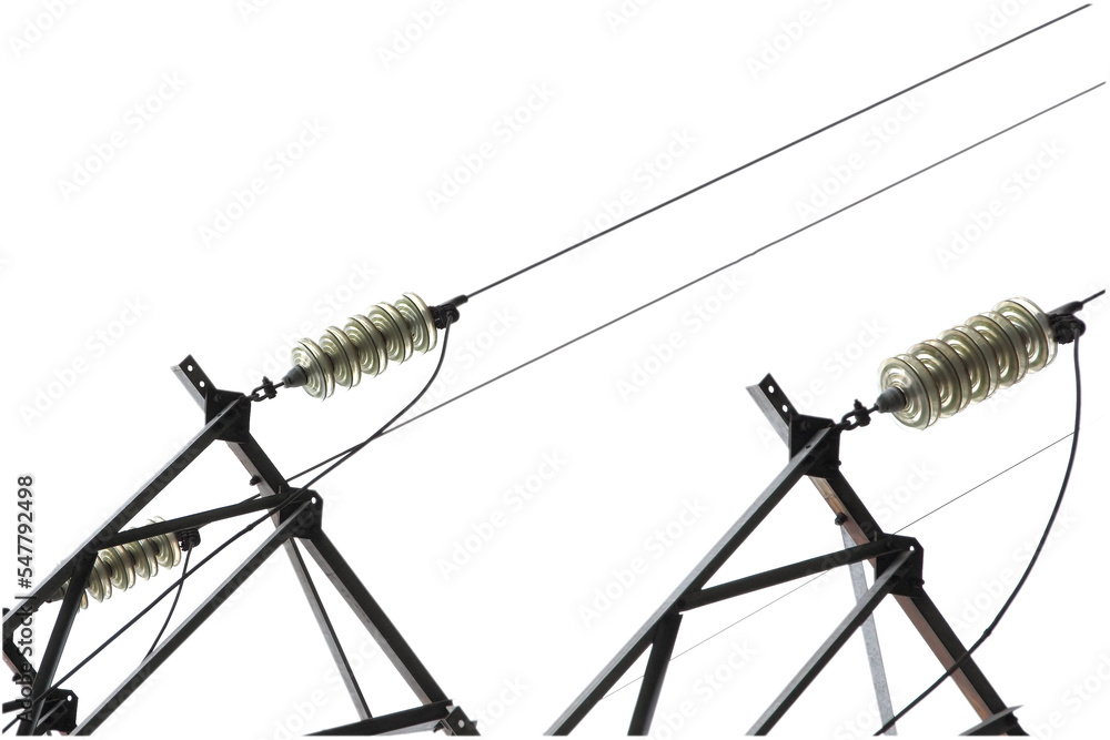 Electrical power insulators on transparent background. Stock Photo ...