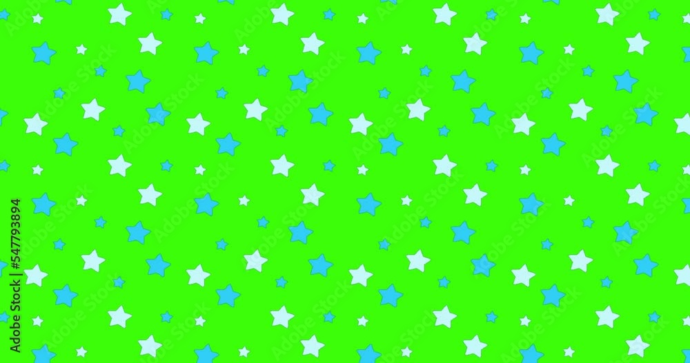 colorful stars blinking and color changing animation on the green ...