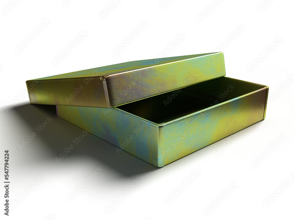 Isolated Golden Box, 3D Render Illustration. Stock Illustration | Adobe ...
