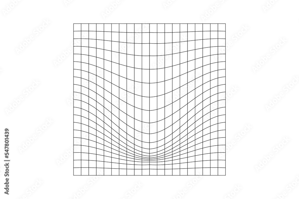 Distorted Square Grid Geometric Deformation Effect Mesh Warp Texture Convex Futuristic Net