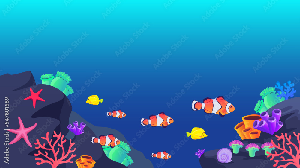 a collection of designs for sea water ornamental fish, coral reefs ...