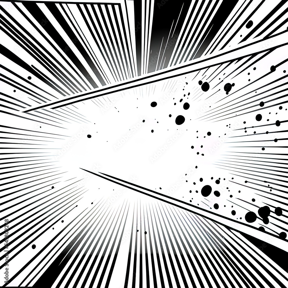 Comic book action lines. Speed lines Manga frame. Cartoon background ...