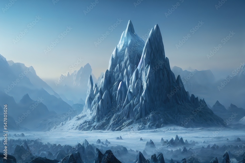 fantasy ice mountain in Norse Mythology, darkness Stock Illustration ...