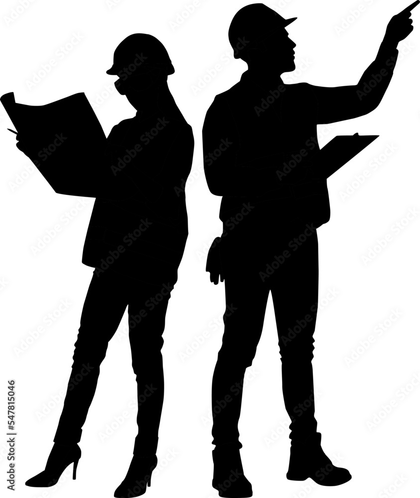 Female Construction Worker Silhouette