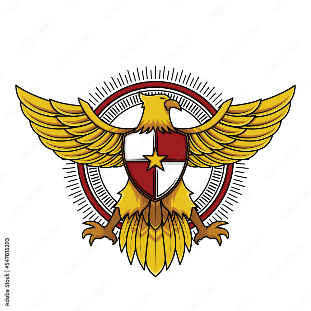 golden garuda indonesia national symbol mascot Stock Vector | Adobe Stock