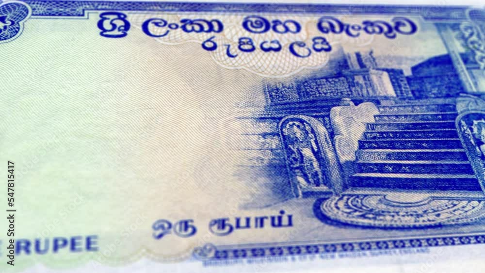 Sri Lanka Sri Lankan Rupee 1 Banknotes, One Sri Lankan Rupee, Close-up ...