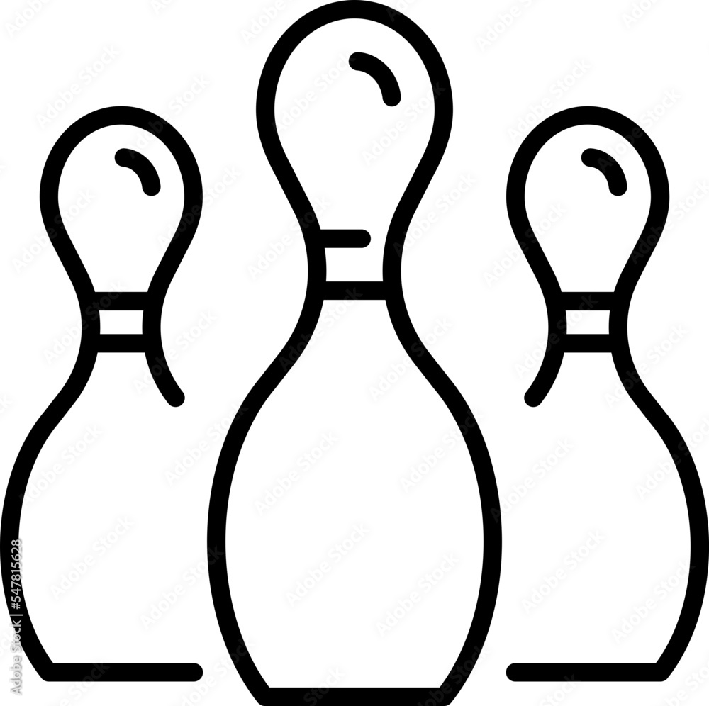 Simple bowling pins icon on transparent background Stock Vector | Adobe ...