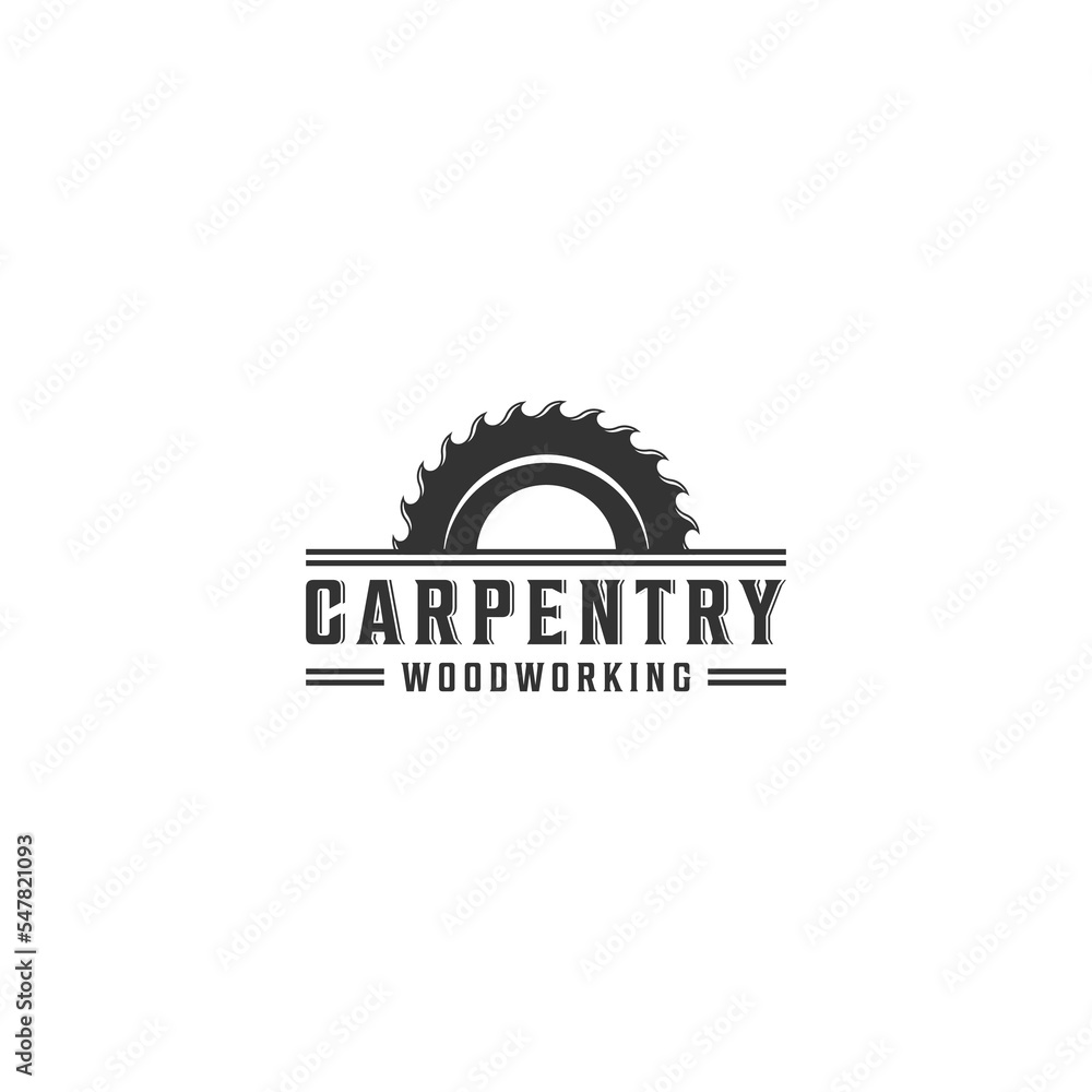 carpentry logo template in white background Stock Vector | Adobe Stock