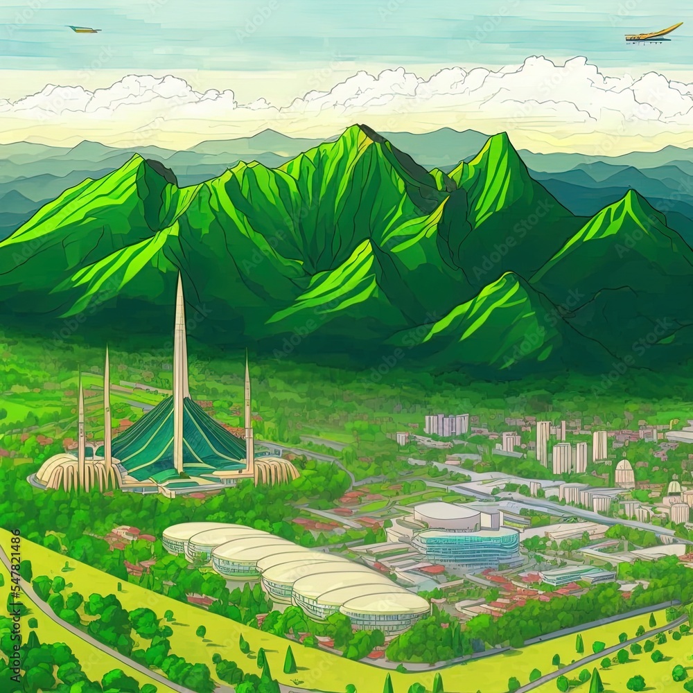 Islamabad Pakistan April 25 2019 Aerial photo of Islamabad, the capital ...