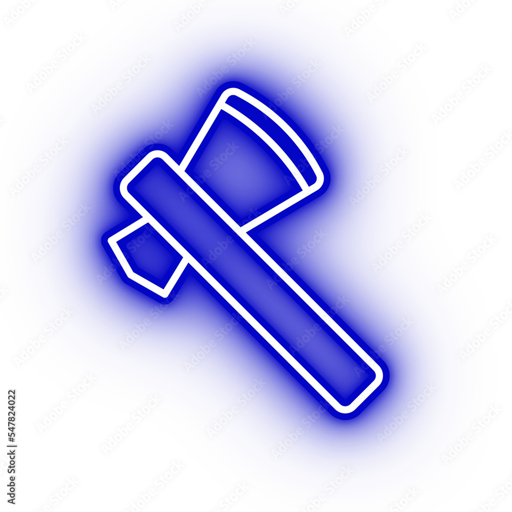 Neon blue axe, hunter axe on transparent background Stock Photo | Adobe ...