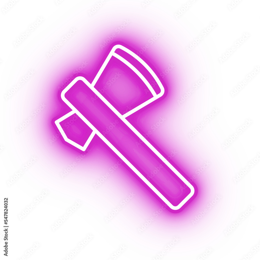 Neon pink axe, hunter axe on transparent background Stock Photo | Adobe ...
