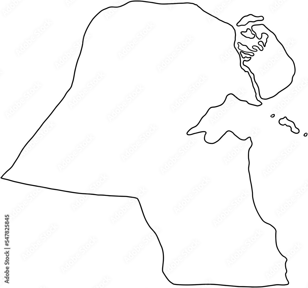 doodle freehand drawing of kuwait map. Stock Illustration | Adobe Stock