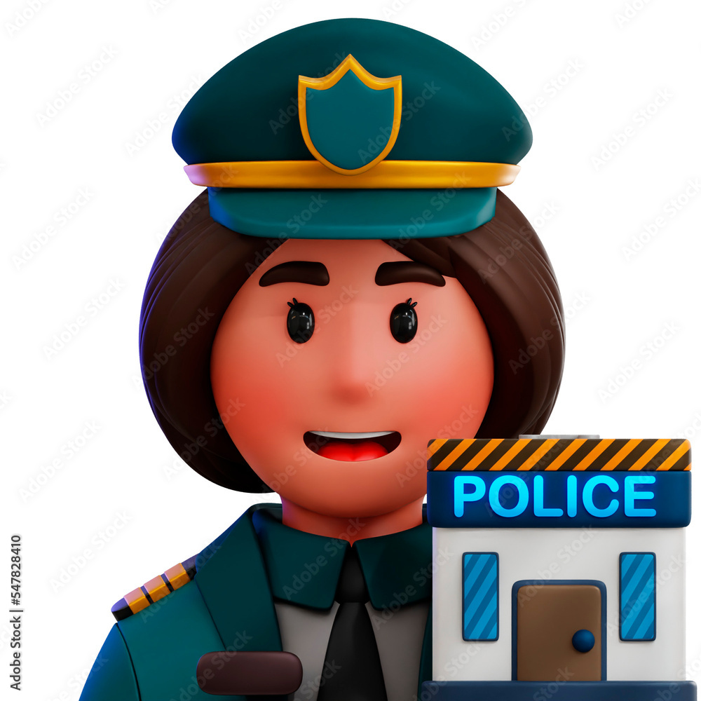 Police Officer Avatar 3D Icon Stock Illustration | Adobe Stock