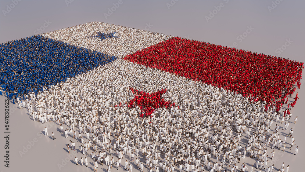 Panamanian Banner Background, with People gathering to form the Flag of ...