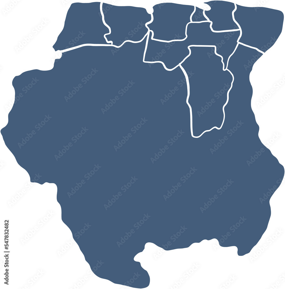 Poster doodle freehand drawing of suriname map. – Wandbild | Europosters