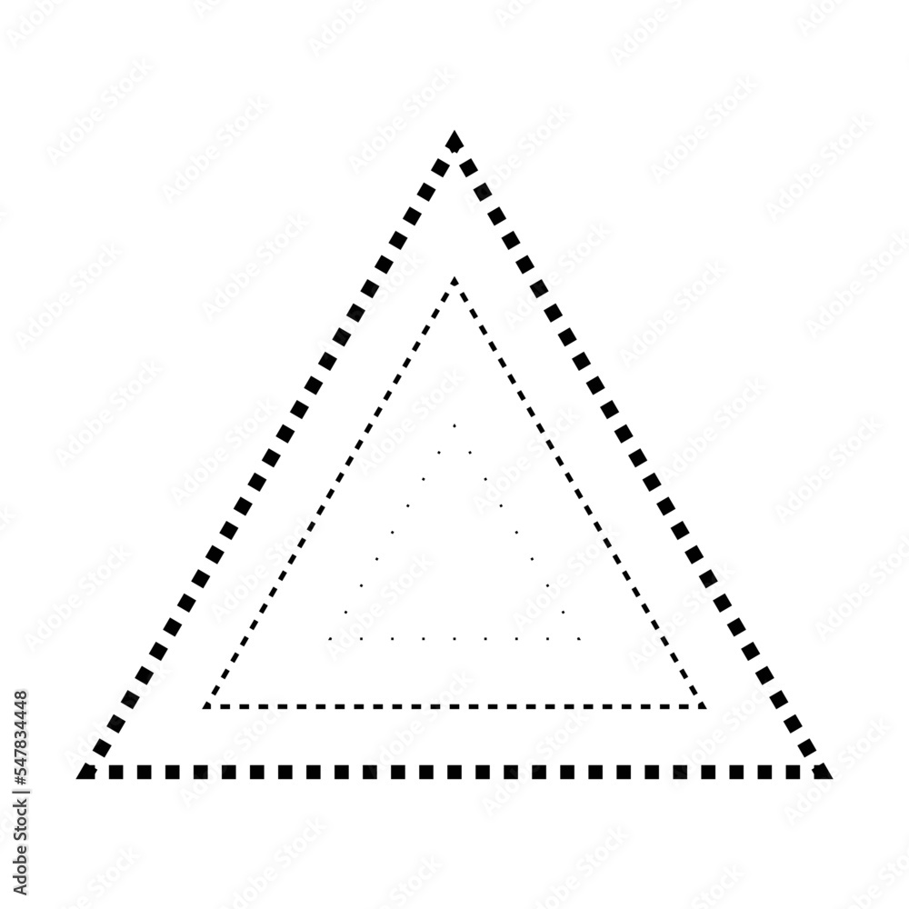 Tracing triangle shape broken line element for preschool, kindergarten ...