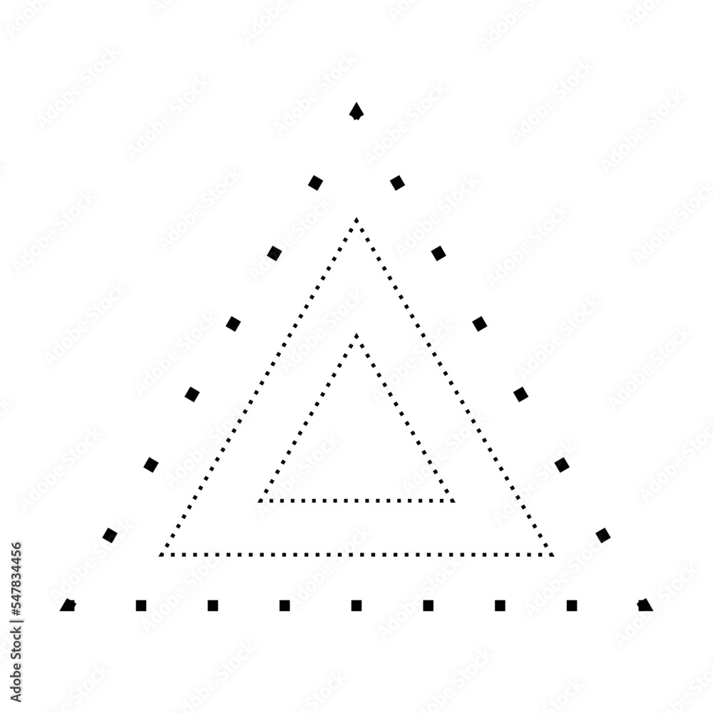 Tracing triangle shape broken line element for preschool, kindergarten ...