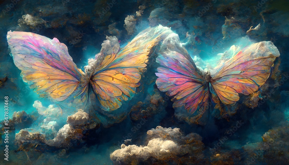 Science fantasy clouds become butterflies of mythological legend ...