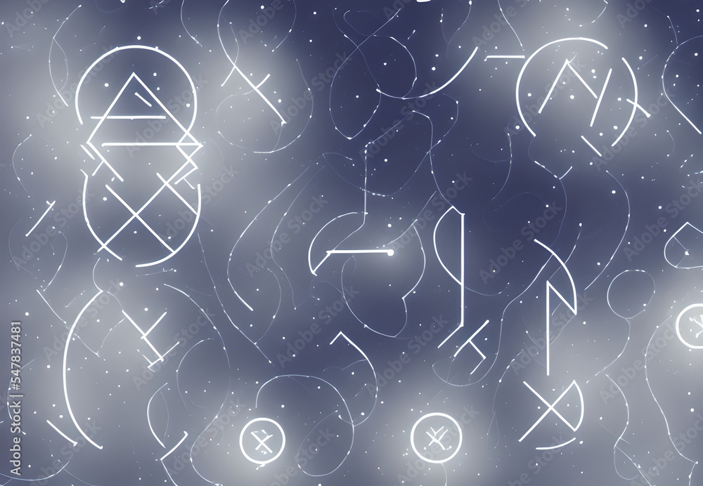 Abstract rune and arcane magic occult symbol background. Mystical ...