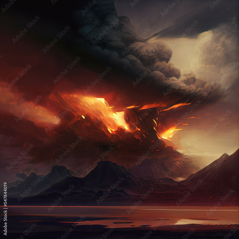 Huge epic massive explosion, mushroom cloud End of the world explosion ...