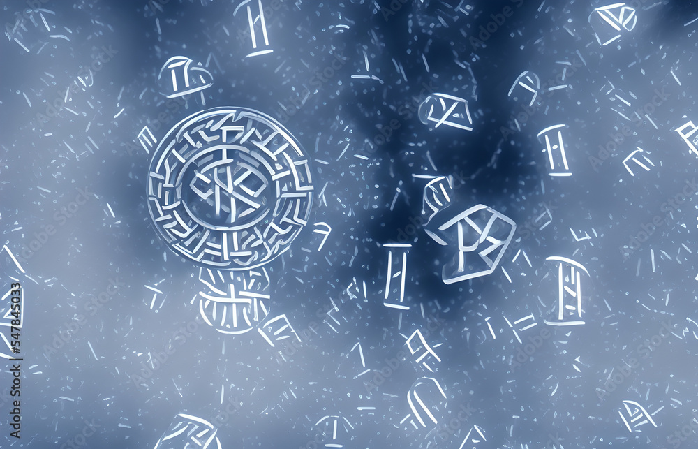 Abstract rune and arcane magic occult symbol background. Mystical ...
