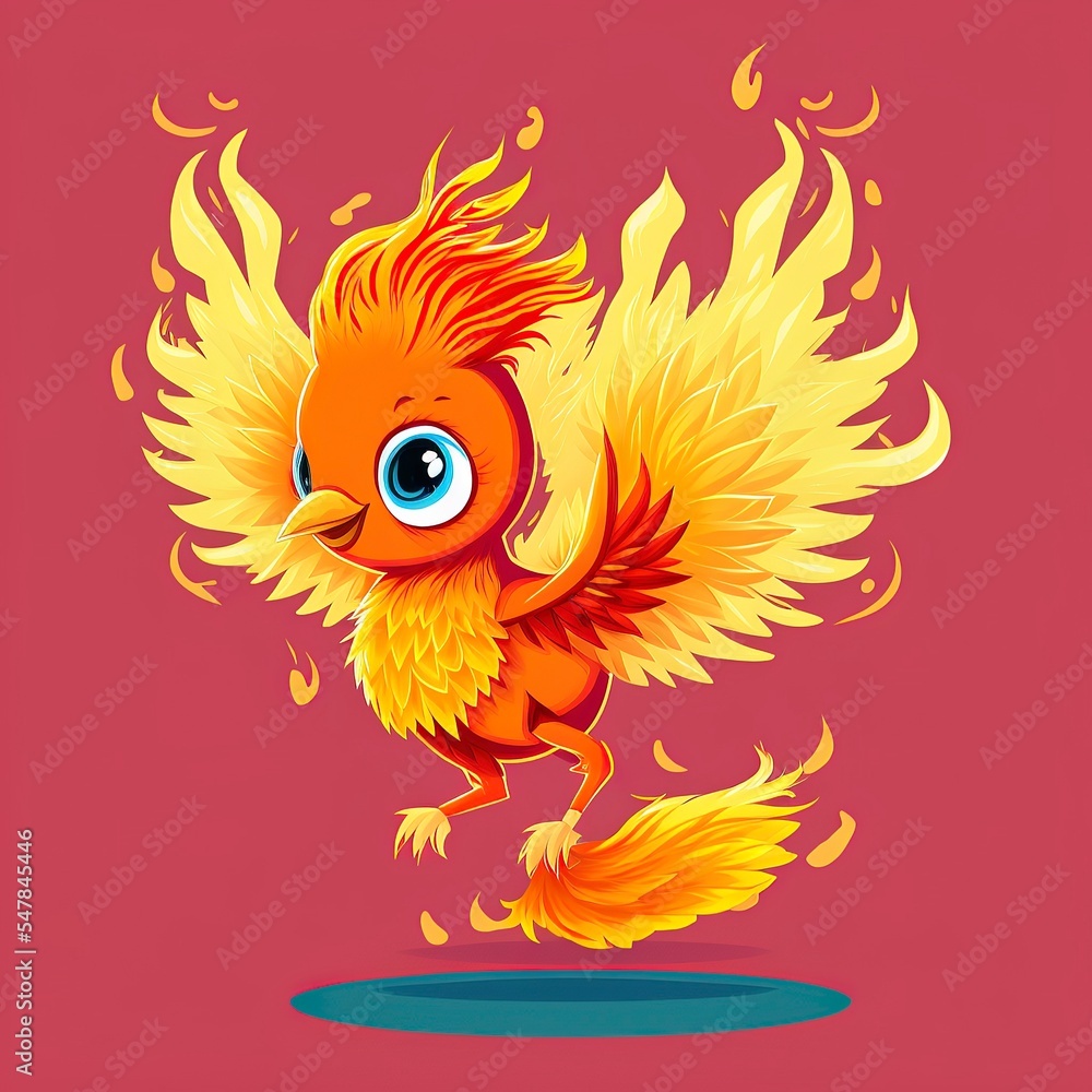 Cartoon Phoenix as an Astronaut Drawing Illustration for tshirt ...