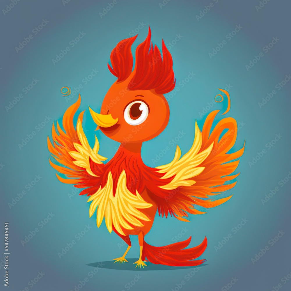 Cartoon Phoenix as an Astronaut Drawing Illustration for tshirt ...