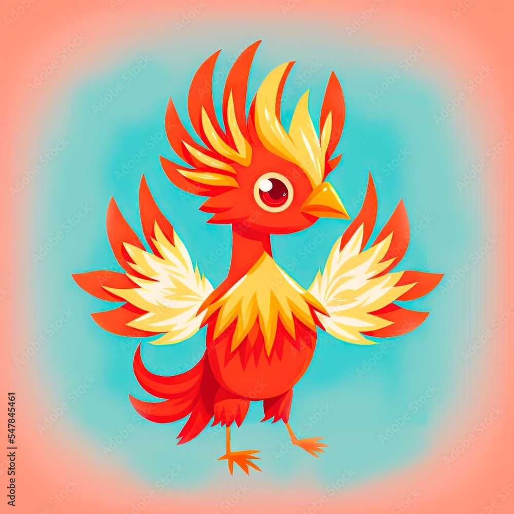 Cartoon Phoenix as an Astronaut Drawing Illustration for tshirt ...