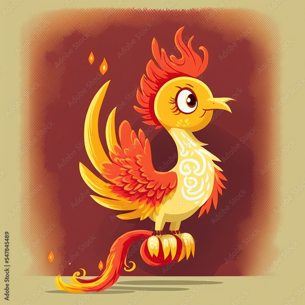 Cartoon Phoenix as an Astronaut Drawing Illustration for tshirt ...