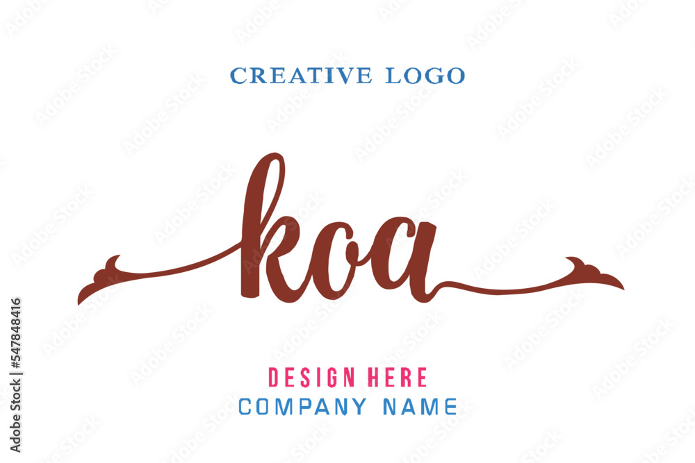 KOA lettering, perfect for company logos, offices, campuses, schools ...