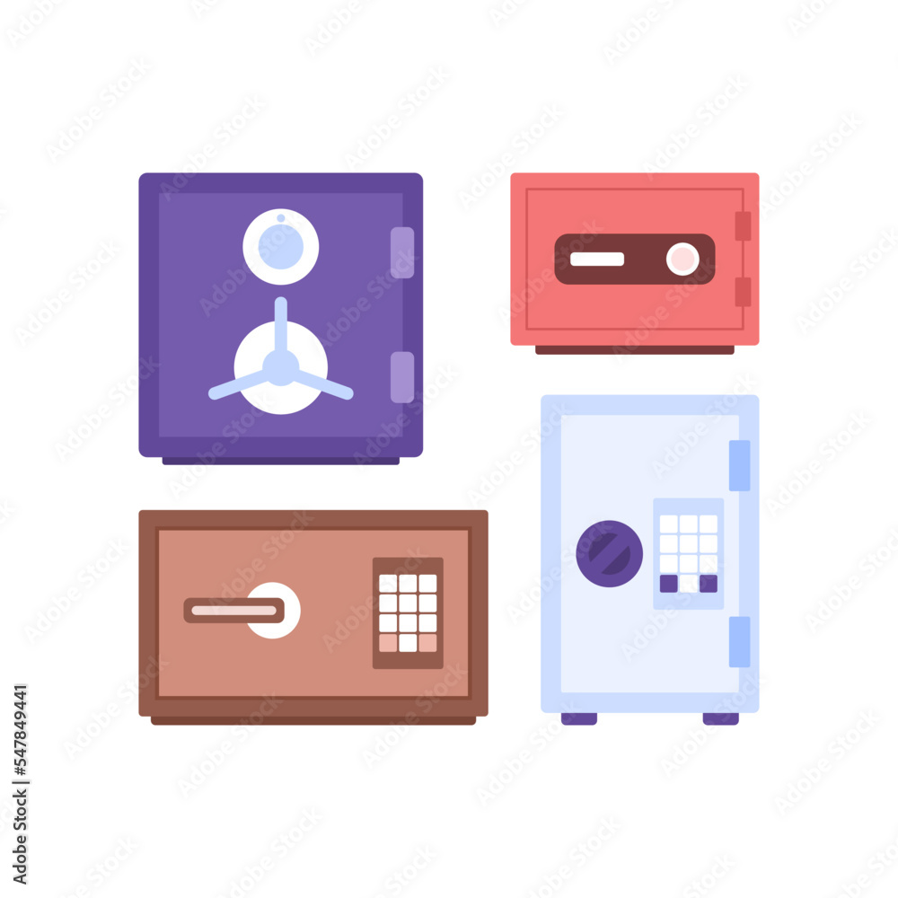 collection of safety deposit box illustrations. various kinds of ...
