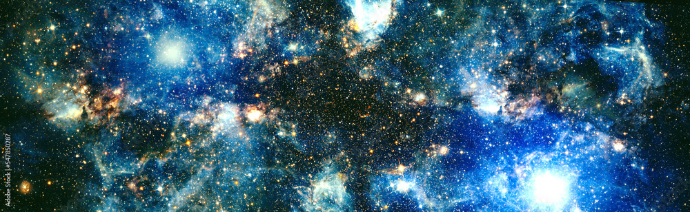 Panorama view universe space , galaxy with stars on a night sky ...