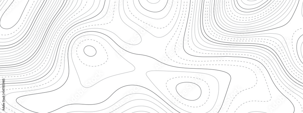 Black and white abstract topographic map with lines and circles ...