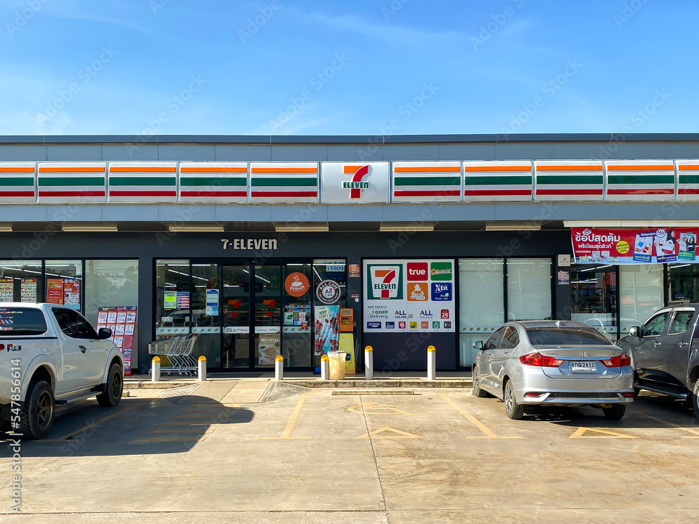 Prachinburi Thailand 17 Nov 2022: 7-11 convenience store in front of Prachinburi industrial ...