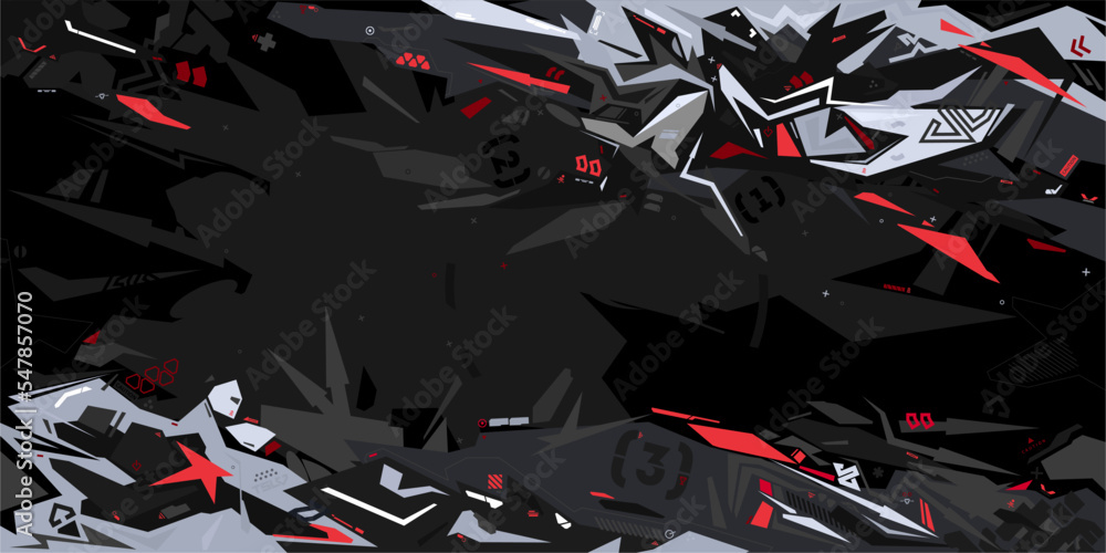 Dark Futuristic Mecha Gundam Cyberpunk Style Colorful Abstract Urban ...