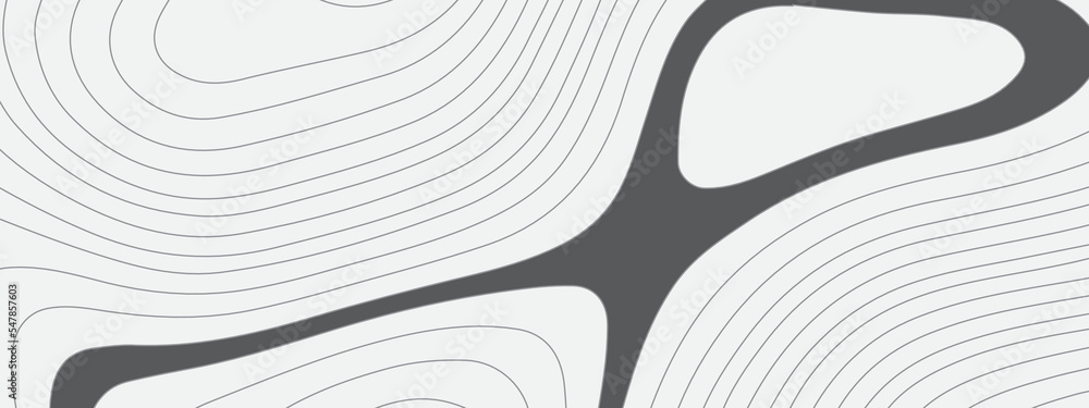 Black and white abstract topographic map with lines and circles ...