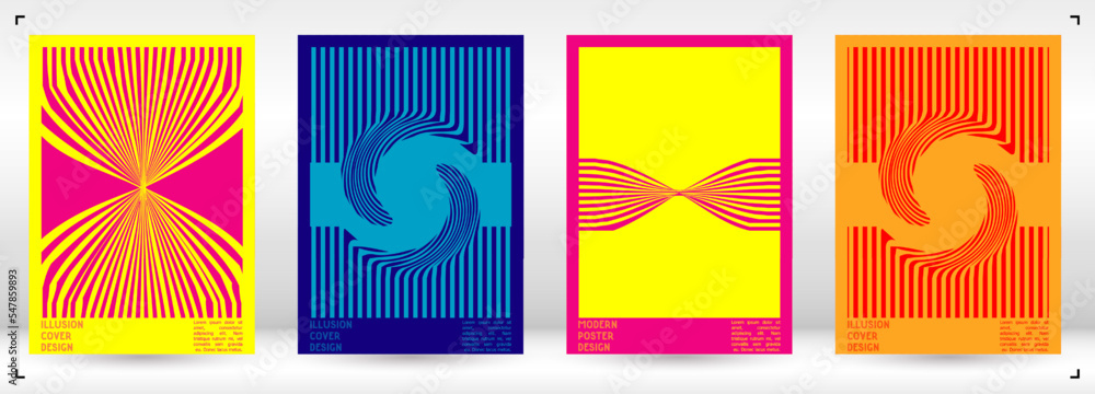Geometrical Poster Design with Optical Illusion Effect. Modern ...