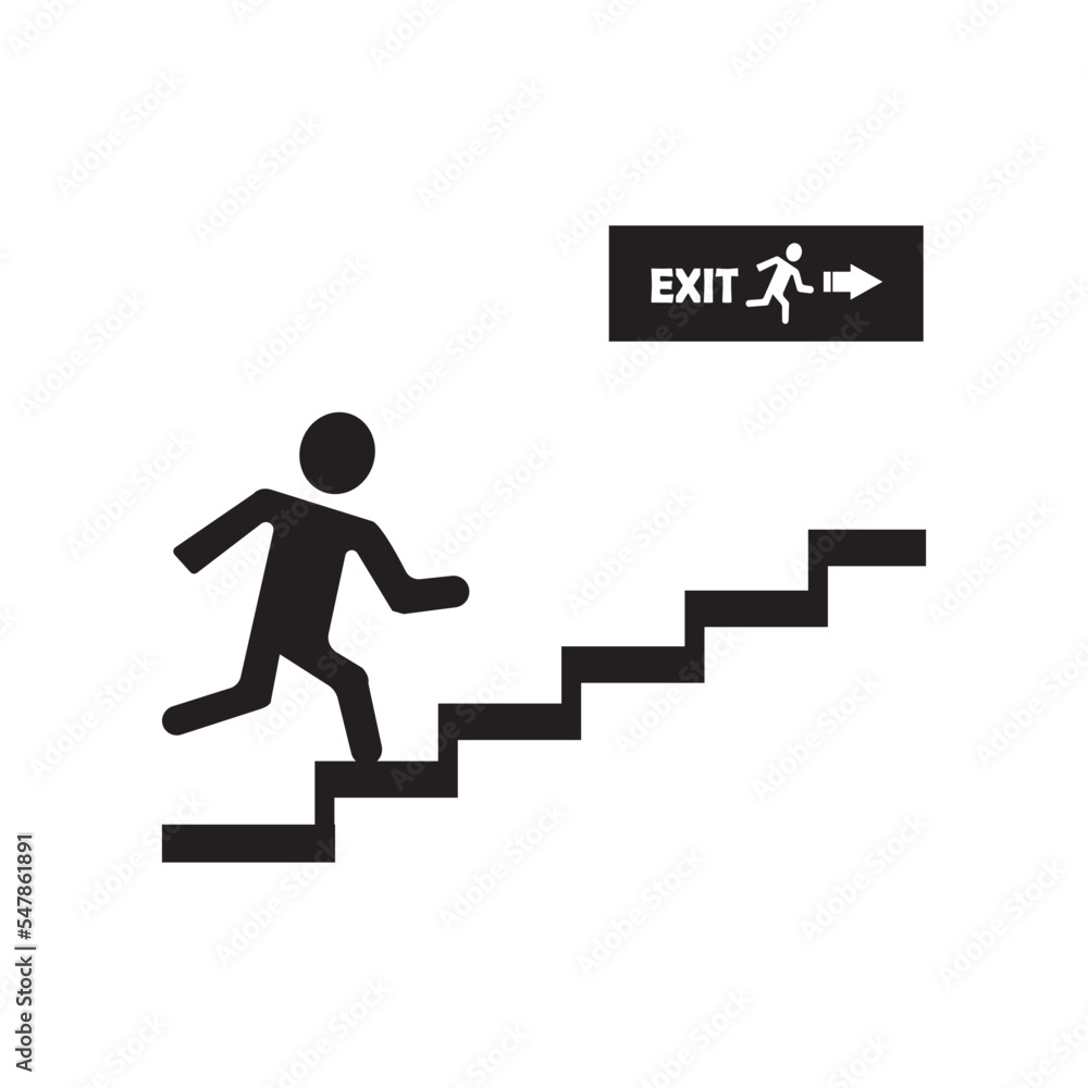 emergency evacuation route icon Stock Vector | Adobe Stock