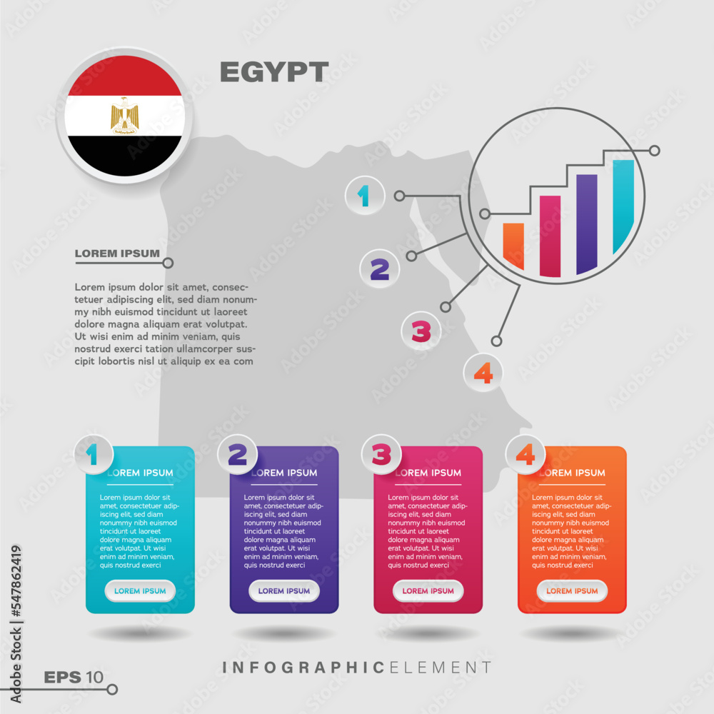 Egypt Chart Infographic Element Stock Vector | Adobe Stock