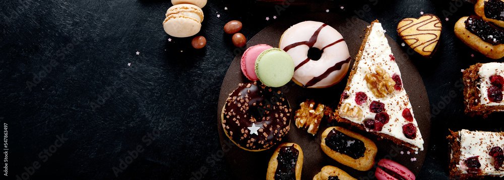 Assortment of confectionery, different types desserts Stock Photo ...