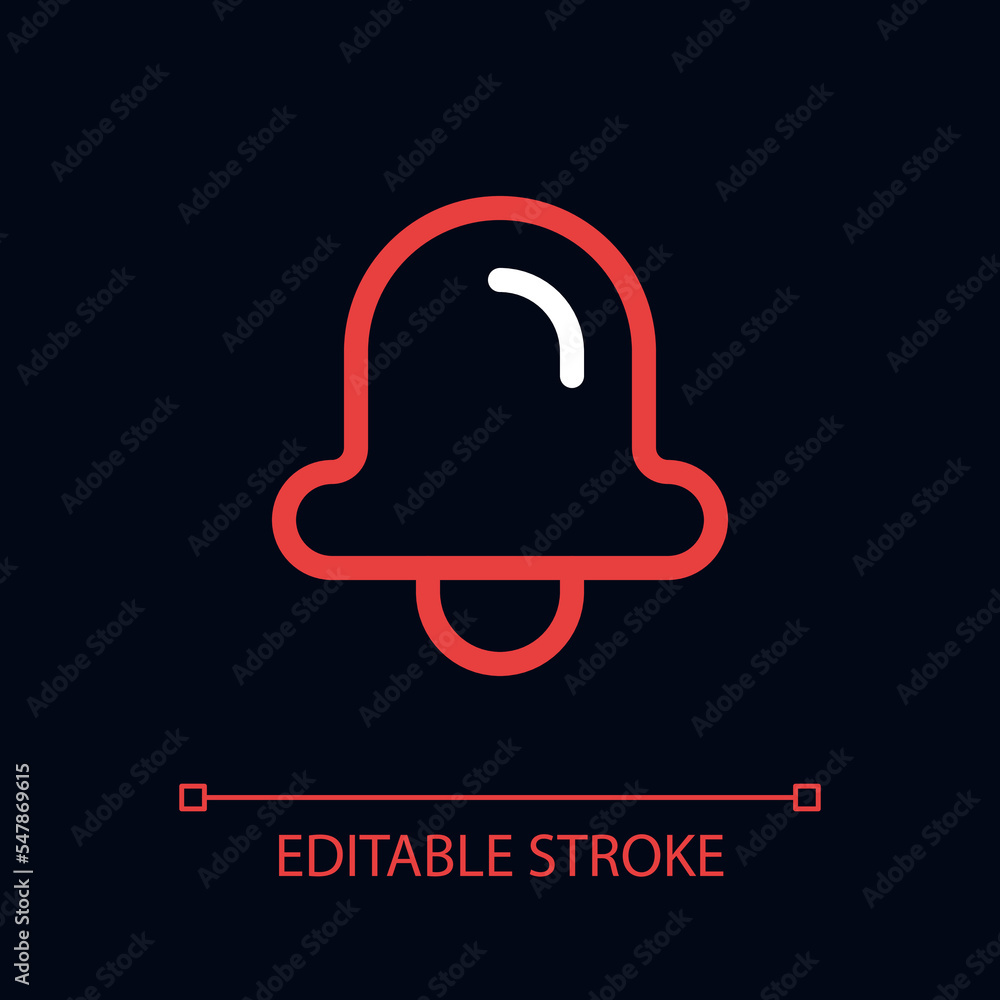 Bell notification pixel perfect color linear ui icon for dark theme ...