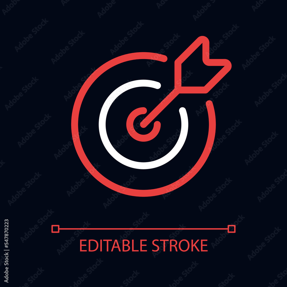 Reaching target pixel perfect color linear ui icon for dark theme ...