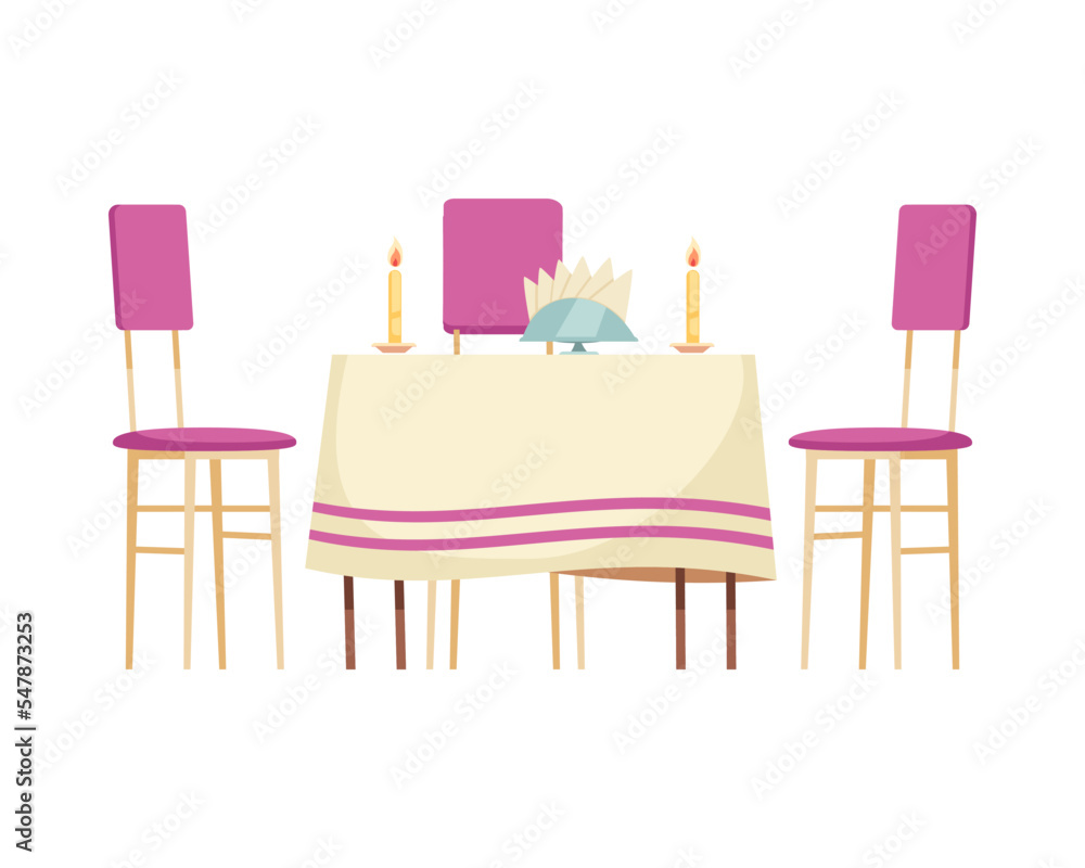 Cartoon Restaurant Table Stock Vector | Adobe Stock