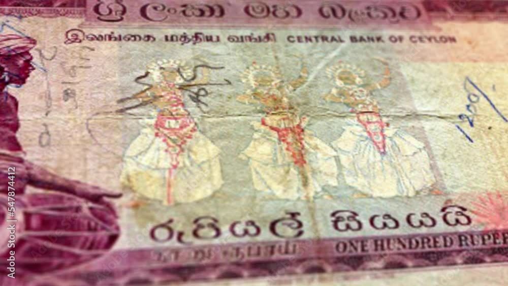 Video „Sri Lanka Sri Lankan Rupee 100 Banknotes, One Hundred Sri Lankan ...