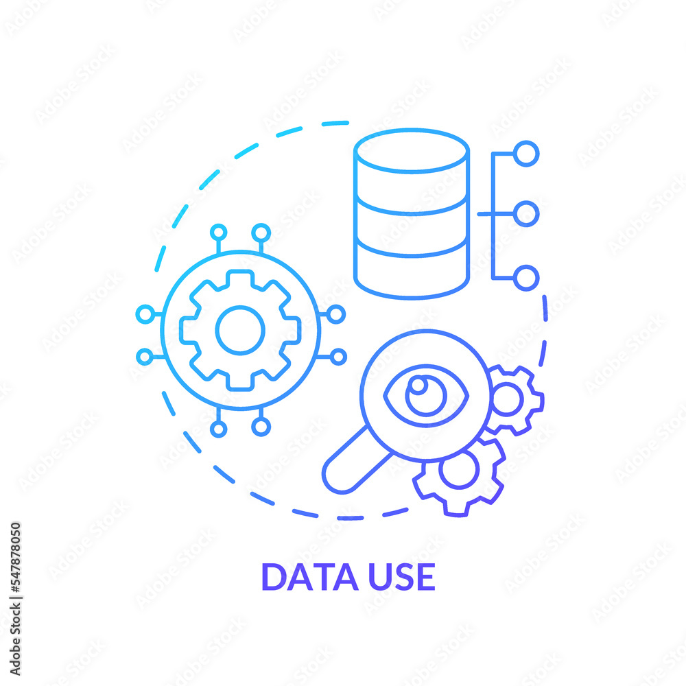 Data Use Blue Gradient Concept Icon Information Management System
