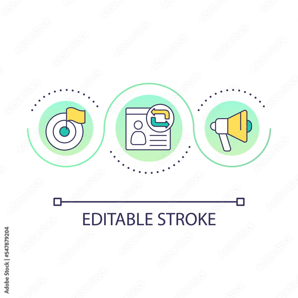 Use direct response marketing loop concept icon. Acquire clients ...