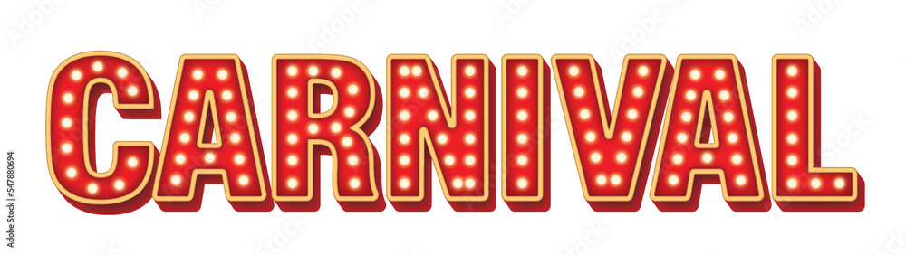 Classic Glow Light Effect Bulb Light Lettering Sign Carnival Stock ...