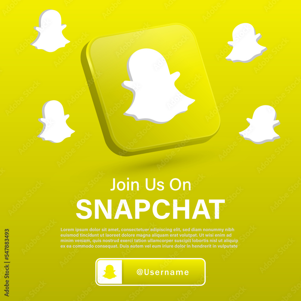 follow us on snapchat gradient background with 3d logos . social media ...